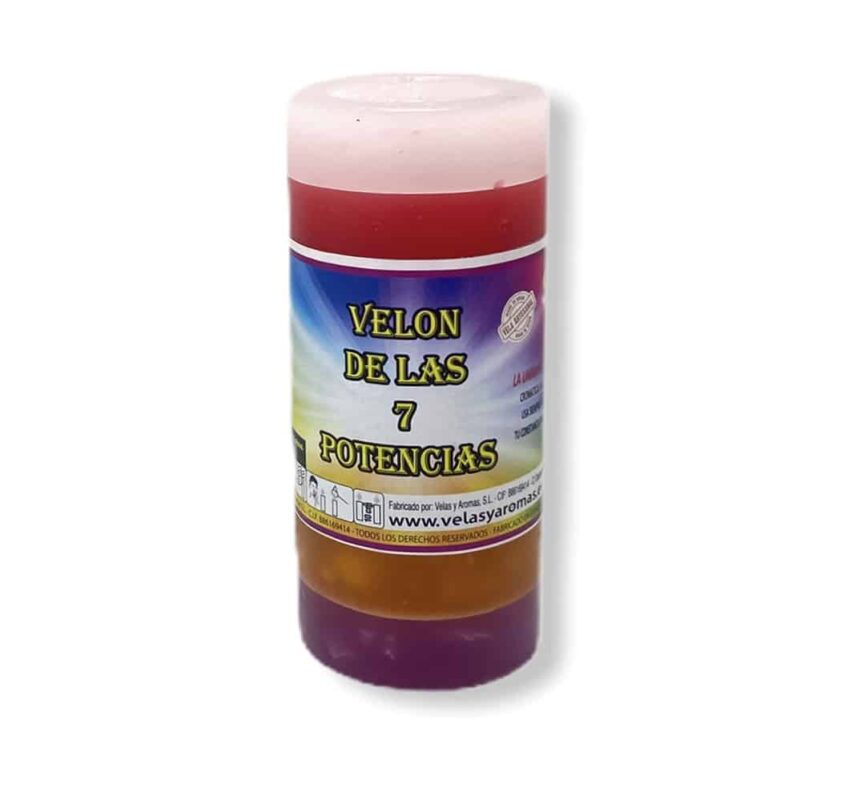 Velón esotérico de las siete potencias: Vela artesanal para rituales